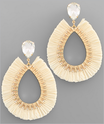 Monkee's Jewelry And Acc Raffia Teardrop Earrings/ Multiple Colors ...