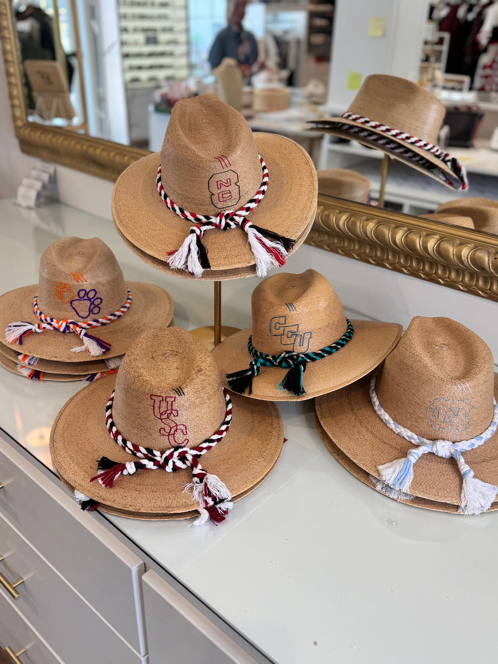 Tipsy Threads Natural Palm Gameday Hats / Multiple Options – Monkee's ...